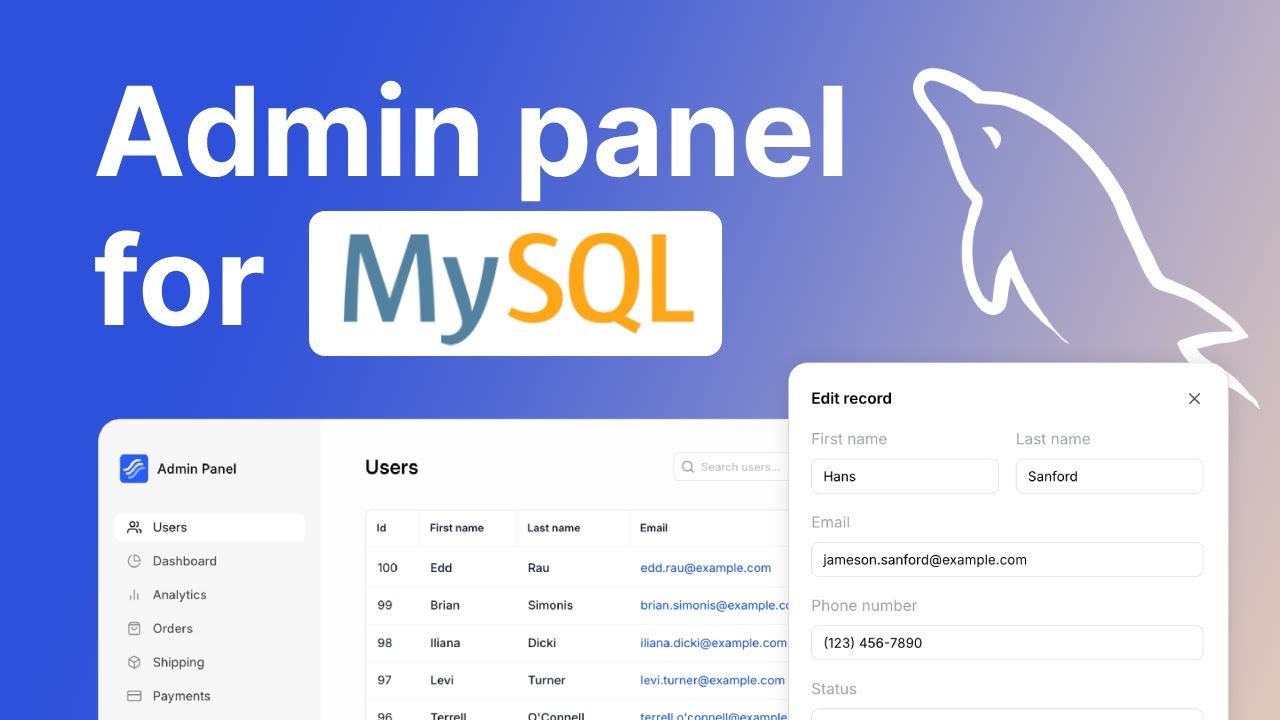 Build an Admin Panel for MySQL Database In 5 Minutes