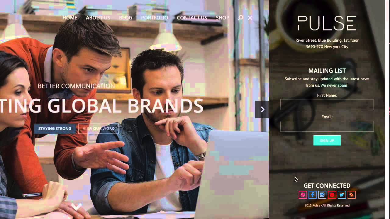 Pulse WordPress Theme - Options Hidden Sidebar Tab