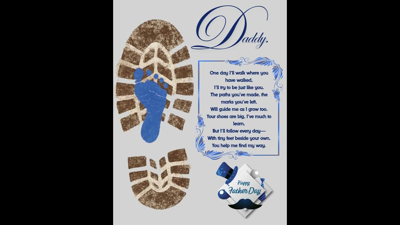 Father’s Day Footprint Poem | Daddy & Me Footsteps Printable, Editable | DIY Gift from Child
