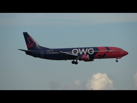 PLANESPOTTING! Charter Flight! OWG Boeing 737-400 Classic Landing at Orlando Int'l Airport MCO