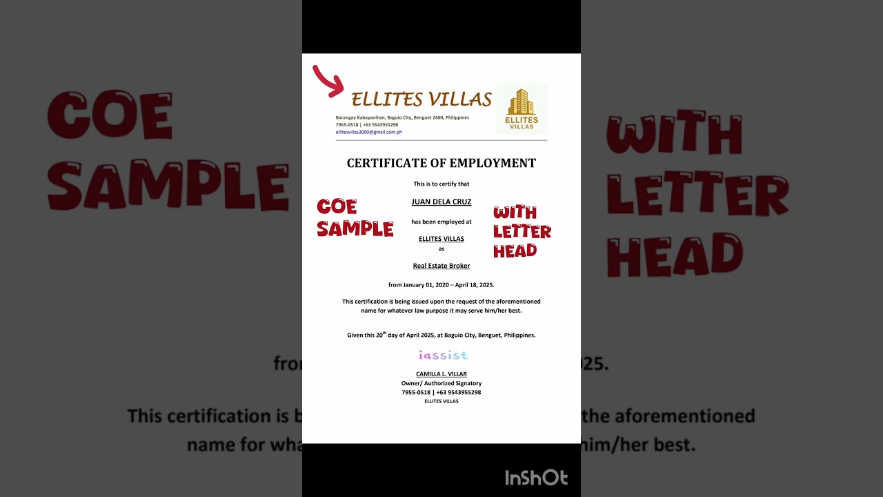 How to make a Certificate of Employment COE #shorts #coe #howtomake