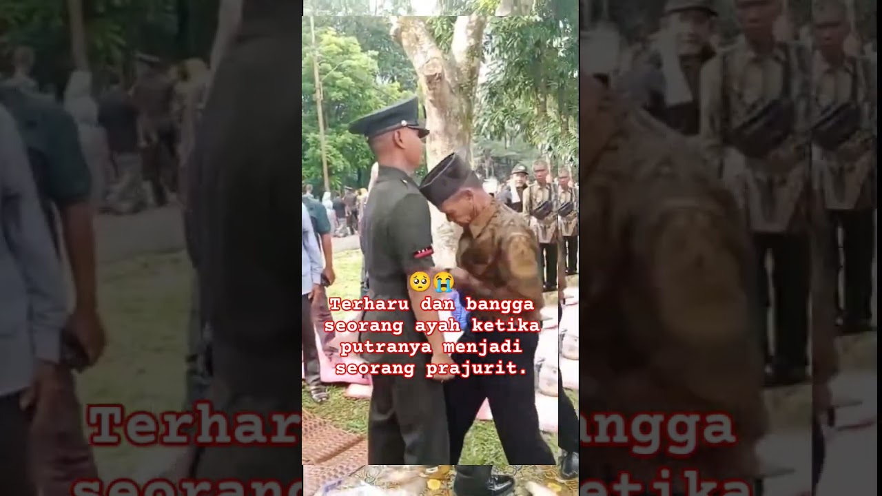 kebanggaan seorang ayah ketika putranya menjadi seorang prajurit #tni #tniad #tnial #tniau #army