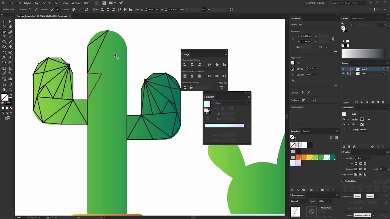 Illustration: Design Low Poly Cactus (beginner) | Freepik