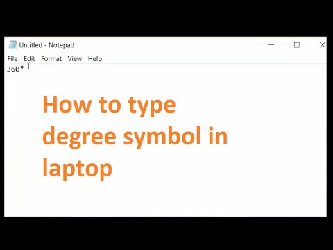 How to type degree symbol on laptop -Copy paste degree symbol in notepad, word, excel etc