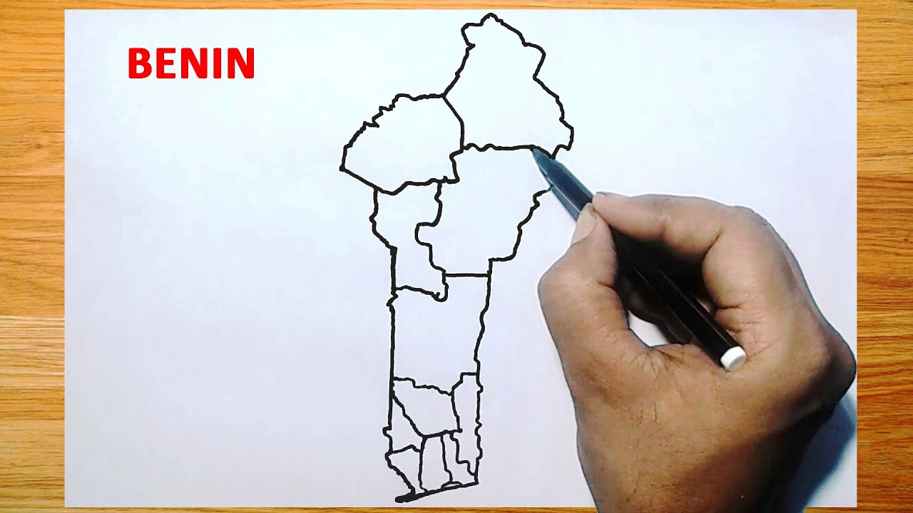 Map of Benin with regions || How to draw Map of Benin