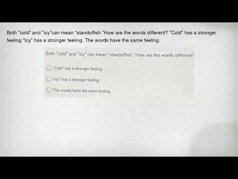 Both "cold" and "icy"can mean "standoffish "How are the words different? "Cold" has a stronger feeli