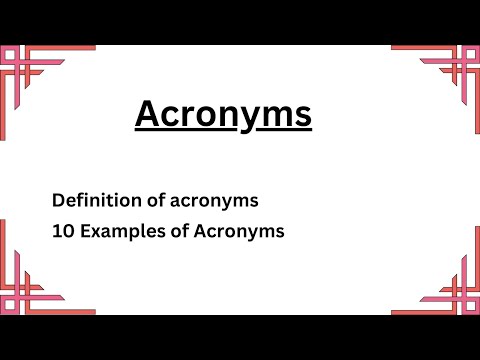 Acronyms with Examples | Word Formation