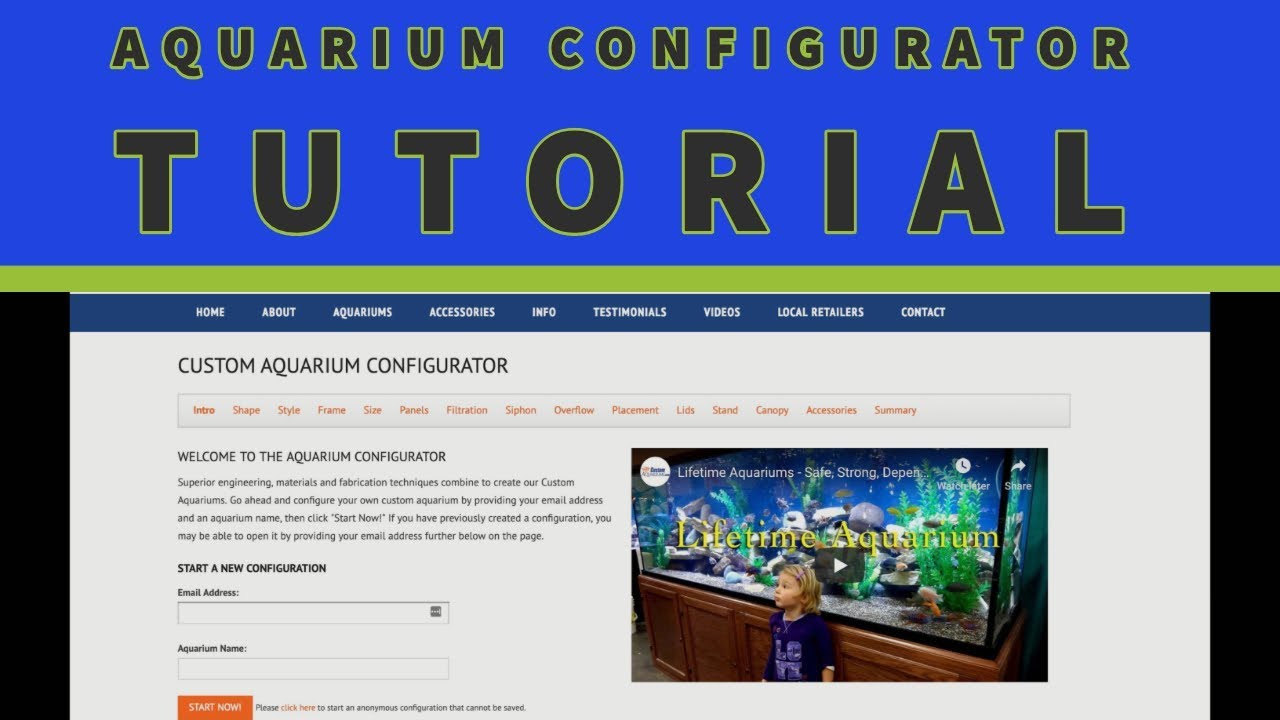 Custom Aquarium Configurator Tutorial