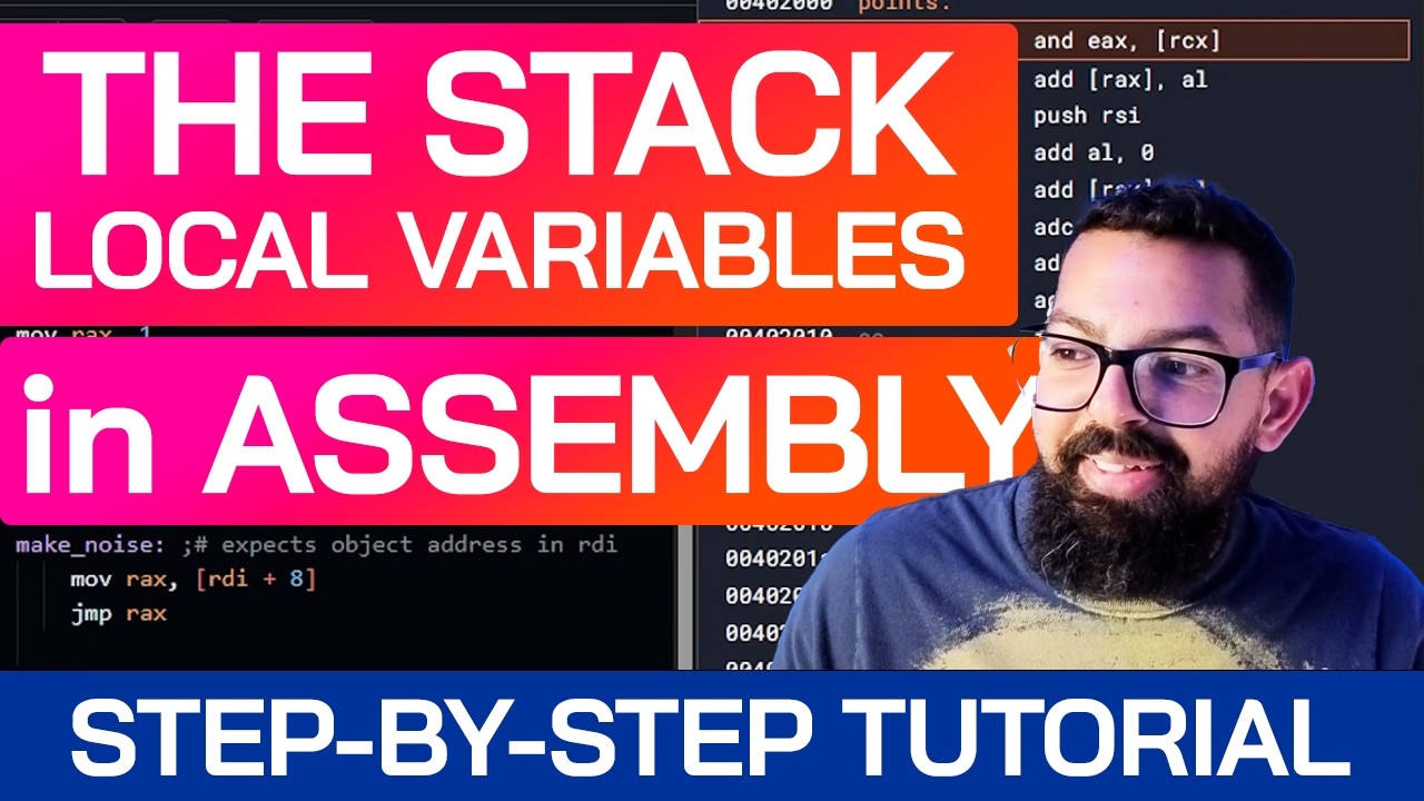 The Stack & Local Variables in Assembly | Beginner Tutorial | Stack Frame | Function Prologues