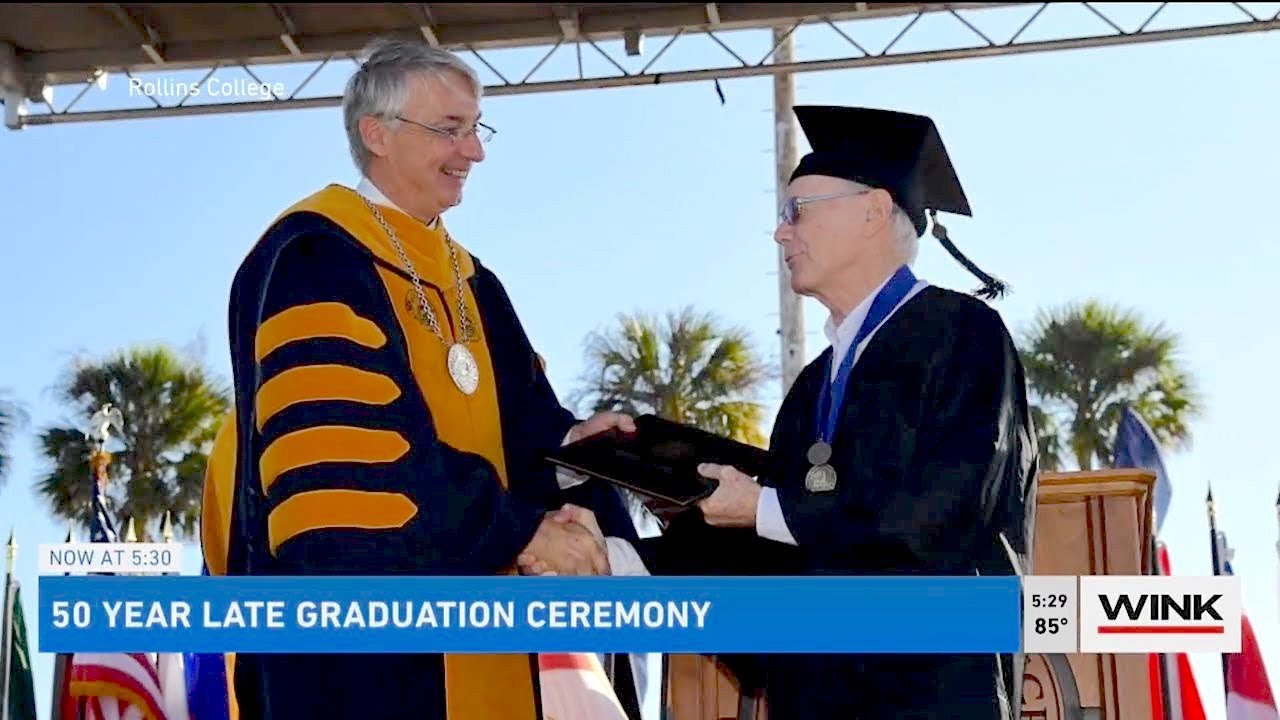 72 Year Old Graduates 50 Years Later During 2022 Commencement at Rollins College | WINK News