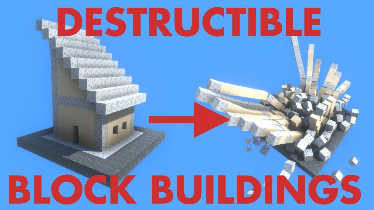 Destructible Voxel Buildings | Minecraft Blocks + Physics = AWESOME