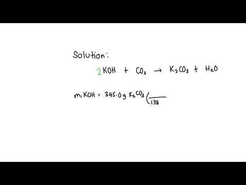 KOH(s) + CO?(g) ? K?CO?(s) + H?O(l) Calculate the mass in grams of KOH that will be required to pro…