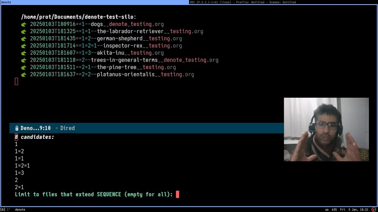 Emacs: sequence notes with Denote (denote-sequence.el)