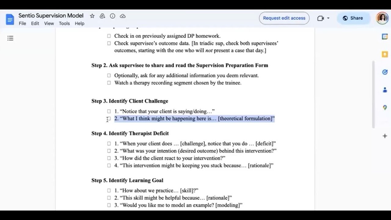 Deliberate Practice Supervision - Example #4 - Structuring supervision step-by-step