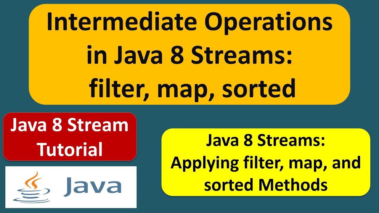 Intermediate Operations in Java 8 Streams: filter, map, sorted | Streams in Java 8