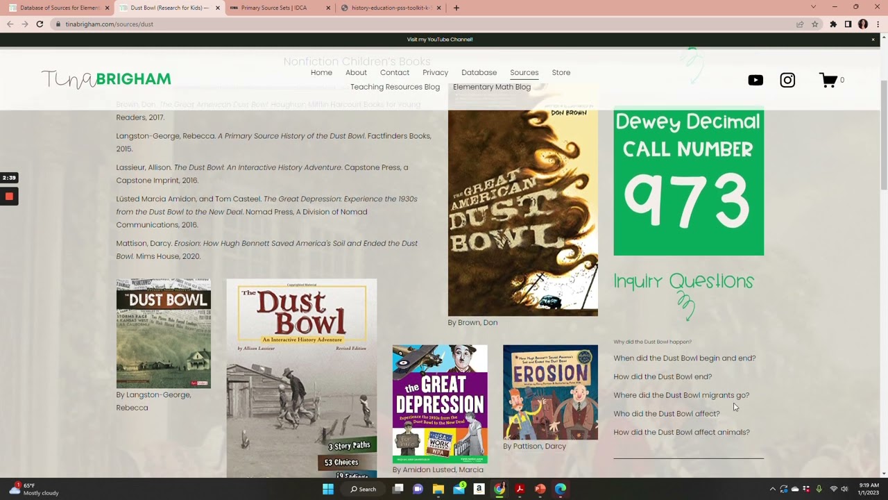 Database of Sources for Elementary Research Projects