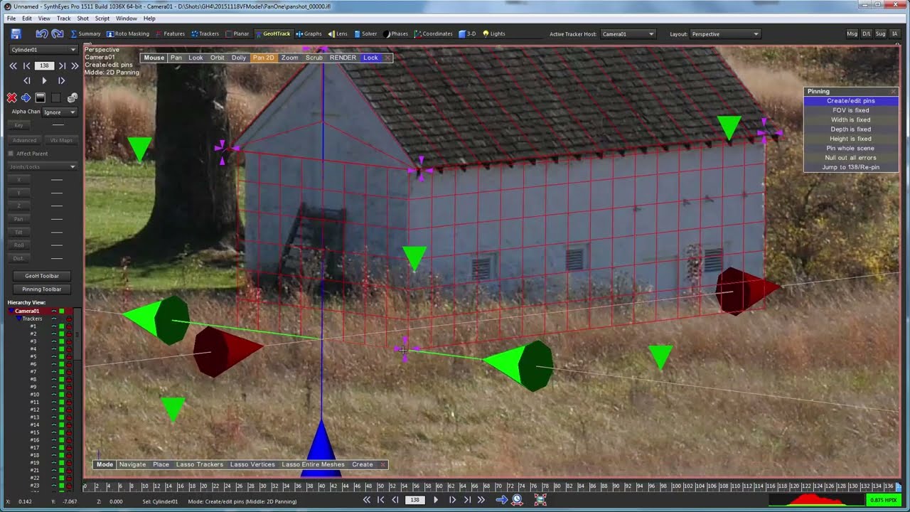 Aligning Tripod Shots in SynthEyes Using Existing Meshes and Pin Scene ...