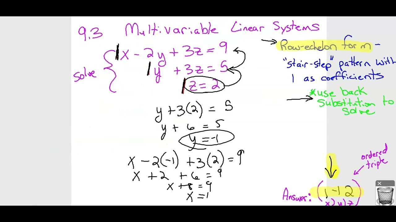 Solving Multivariable Linear Systems