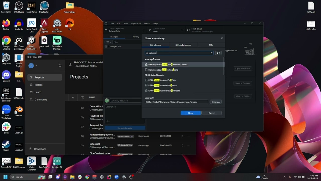 How to use Git (Github Desktop) with Unity