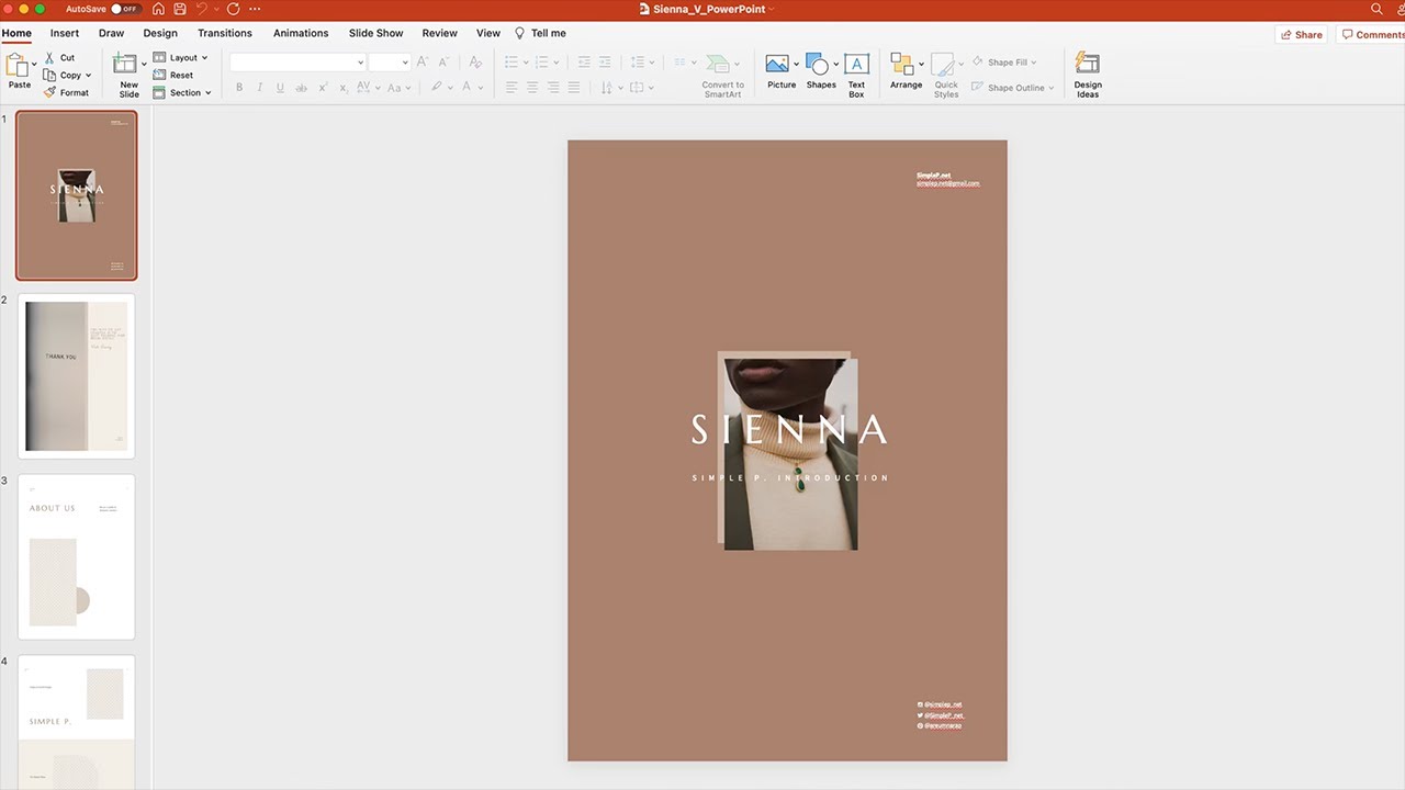 Sienna Vertical PowerPoint Template [Preview]