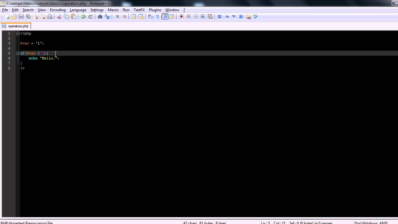 PHP Basics: Assignment Operators & Comparison Operators