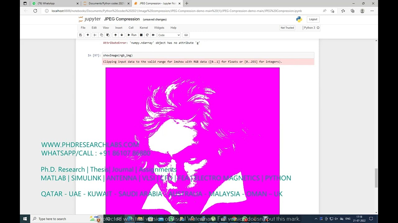 JPEG IMAGE COMPRESSION - PYTHON PROJECT - PYTHON CODE