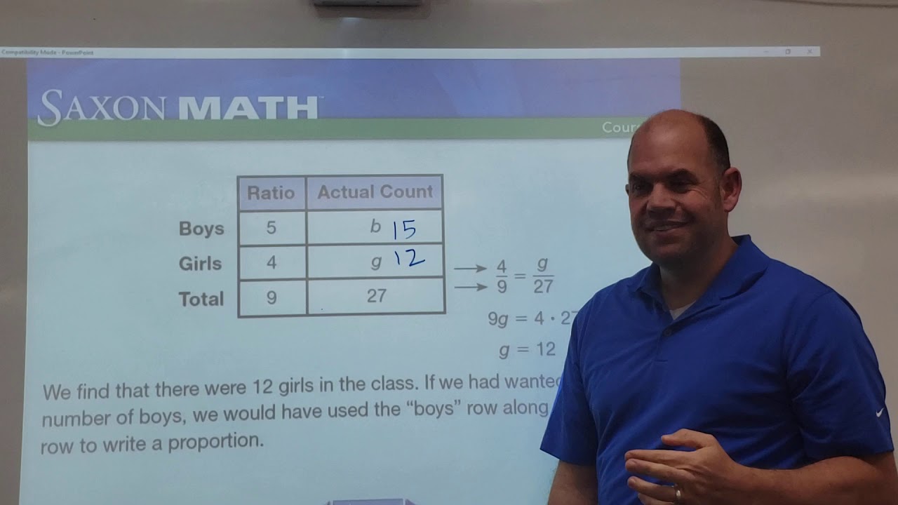 Lesson 101: Ratio Problems involving Totals (Saxon Math, Level 6)