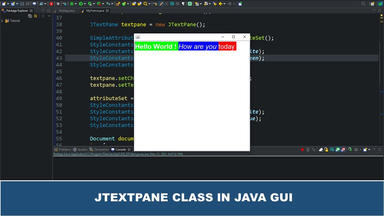 Java GUI Tutorial #67 - Create a TextPane Using JTextPane Class In Java GUI Swing