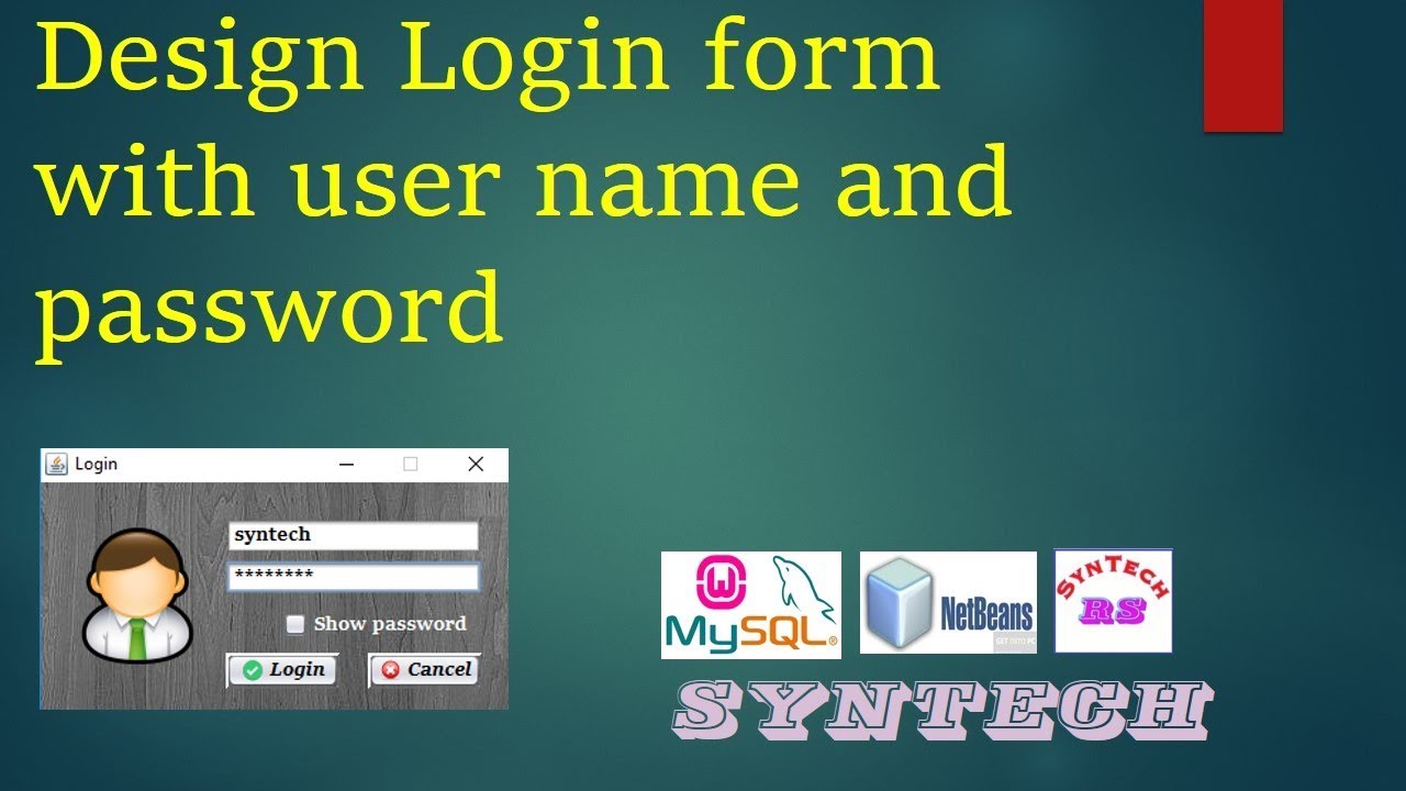 Design login form with username and password