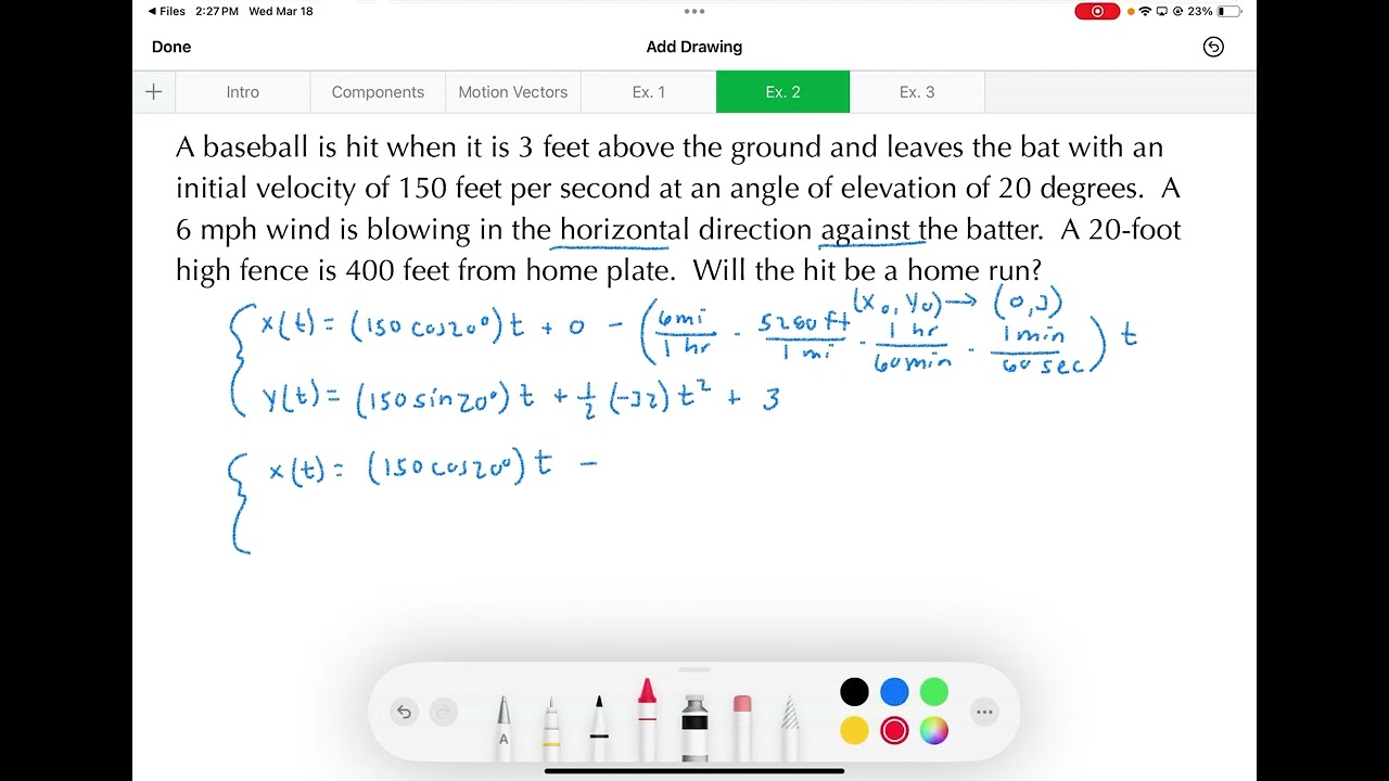 HPC 9.5 - Vector Motion w/ Parametric Equations #2 
