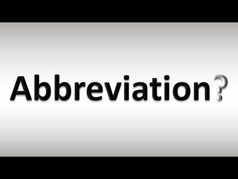 How to Pronounce Abbreviation