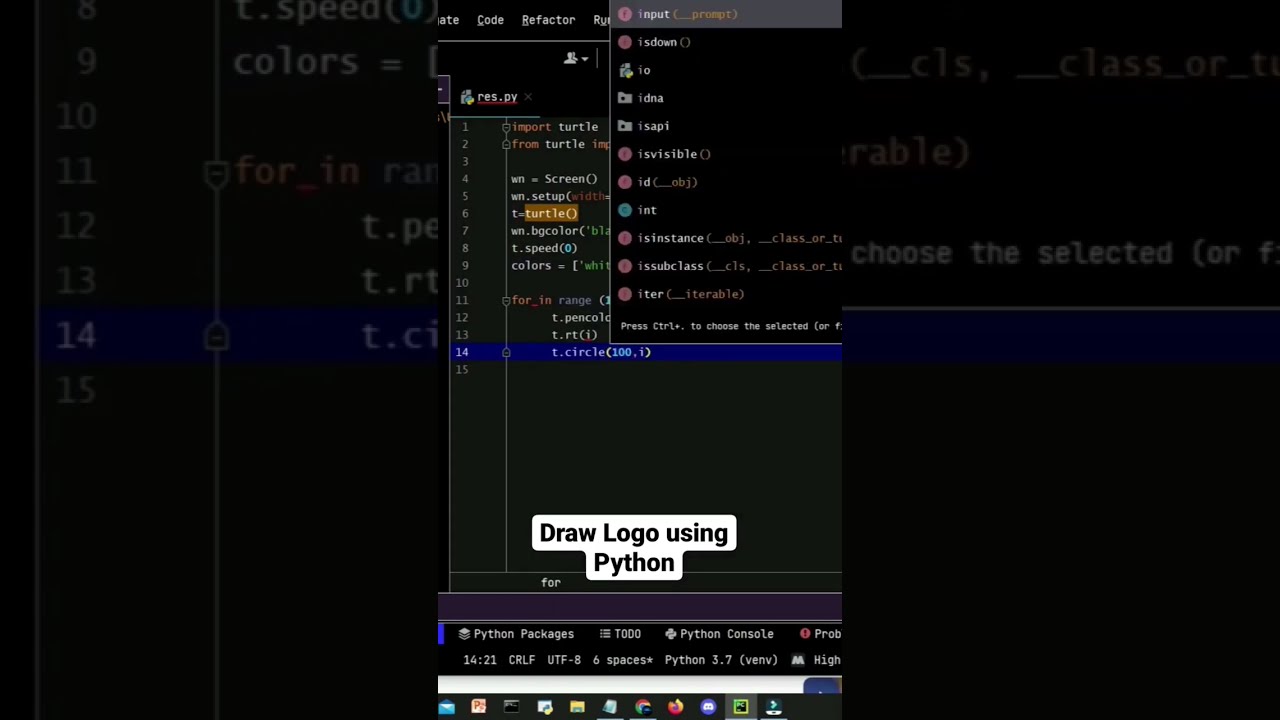 Draw Logo In Python | Python Programming Project | Python Tutorial #shorts #python