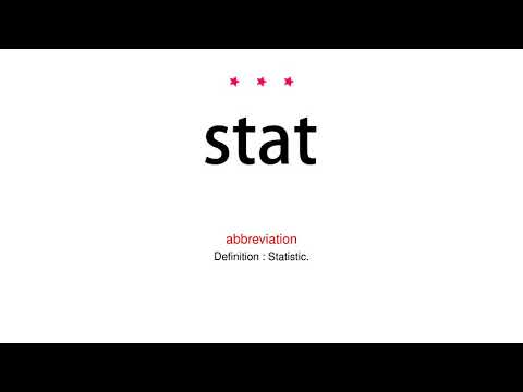 How to pronounce stat - Vocab Today