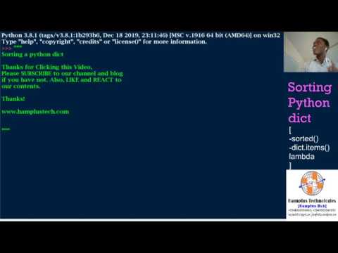 Sorting a Python Dictionary – Hamplus Technologies