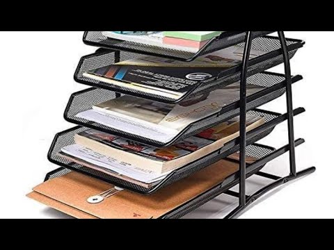 ऑफिस व घर के लिए सबसे अच्छा प्रोडक्ट SOLDTRUE Countertop 5 Tier Mesh Metal Desk Organiser