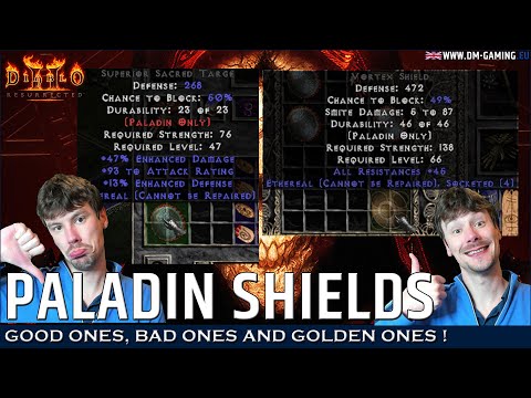 Paladin Shields Diablo 2 Resurrected | The one to keep, thrash and the best golden one !