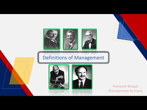 Definitions of Management | 5 main authors | F.Taylor, P.Druker, L.Allen, J.F.Mee, Koontz & Weihrich