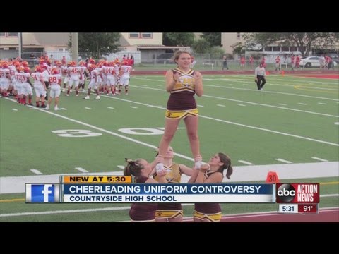 Cheerleader's uniforms are inappropriate says school that provides them ...