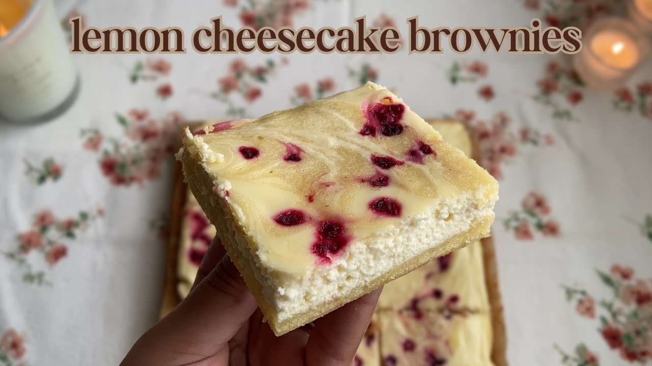 Lemon Cheesecake Brownie Bars ♡ Bake With Me