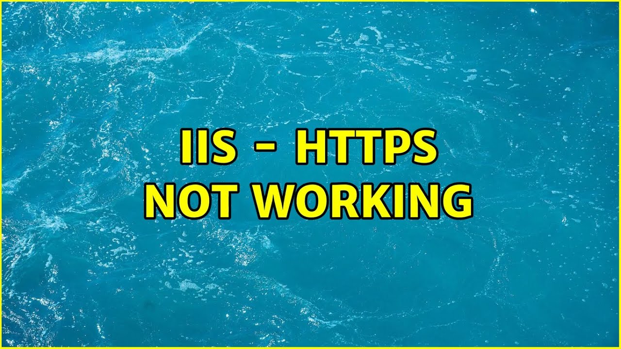 IIS - https not working