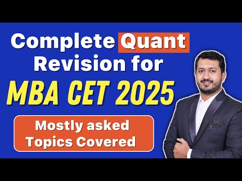 Complete Quant Revision for MBA CET 2025 Exam! | Mostly asked Topics Covered #tarkashastra