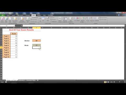 Calculate Median and Mode in Excel