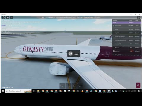 Roblox Dynasty Airlines Full Flight Boeing 777-300ER Economy Class Shanghai to Tokyo
