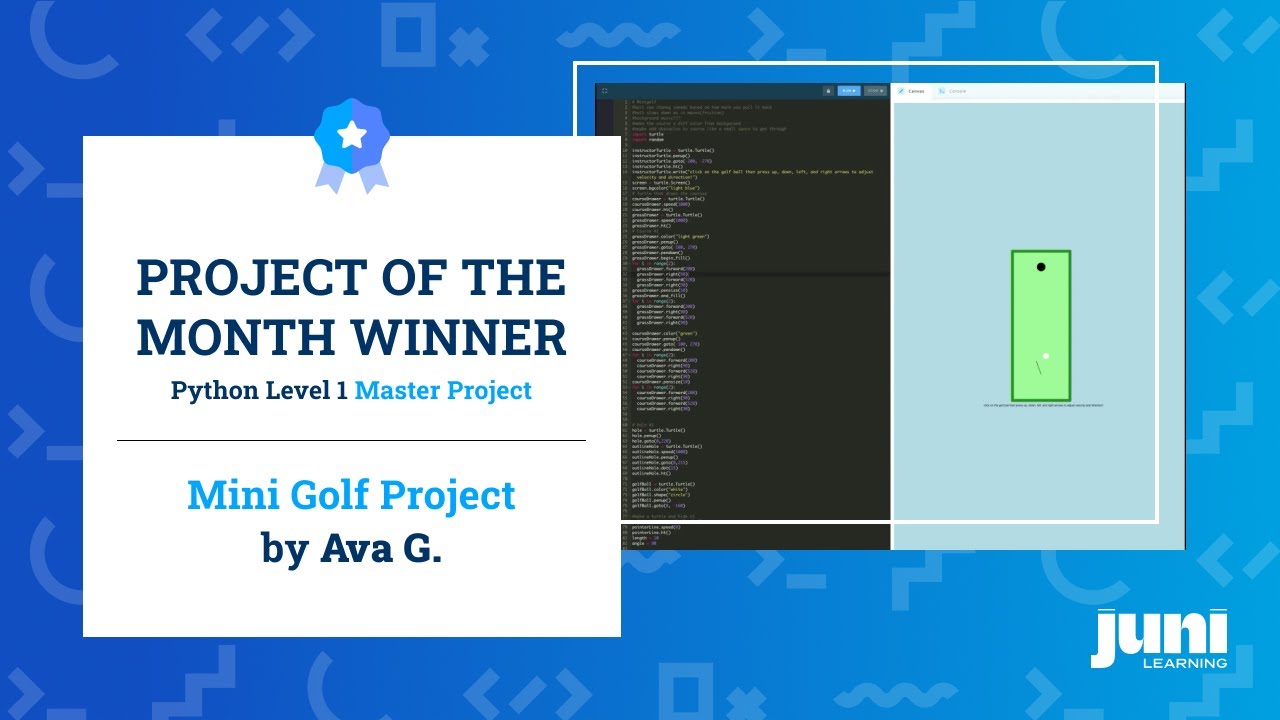 Fun Python Mini Golf Game! - Mini Golf by Ava G. | Project of the Month, Jul 2020