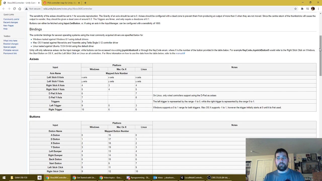 Unity local controller mapping