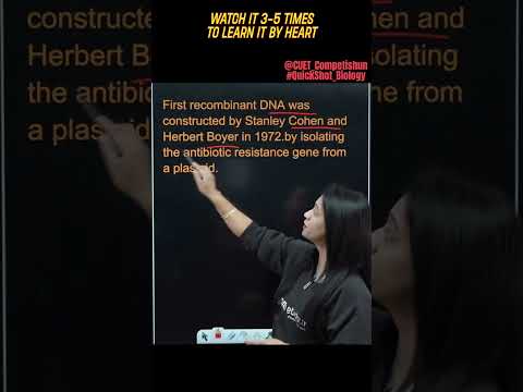 First Recombinant DNA Was Constructed In 1972 | QuickShot Biology | #biology #cuet #ncert #cuet2024