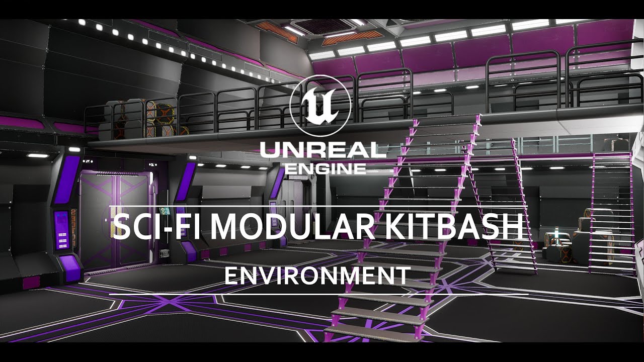 Sci-Fi Modular Kitbash Level Third Person Demo