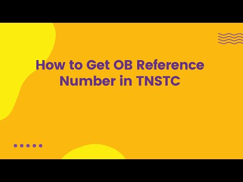 How to Get OB Reference Number in TNSTC