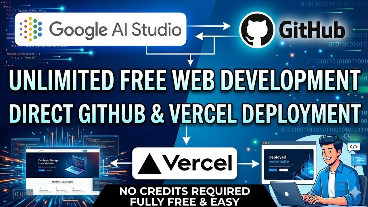 Create FULL STACK Website FREE using Google AI Studio 🚀 | GitHub + Vercel Deployment (Step-by-Step