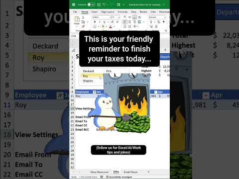 Taxes are Due - Ready to File Taxes & Watch Money on Fire #taxes #taxday #excel #accounting #humor
